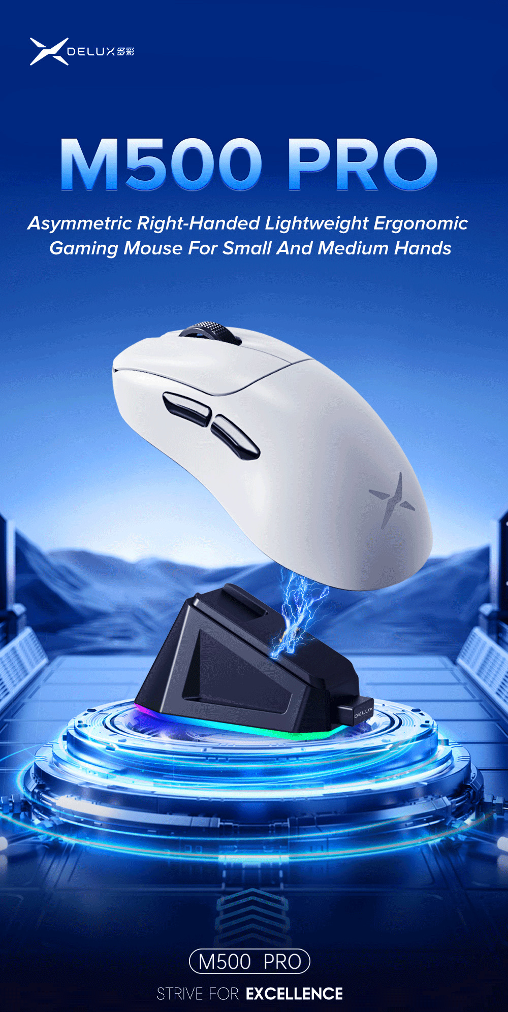 Delux M500 PRO PAW3395 Gaming Mouse DPI MAX 26000 Bluetooth ...