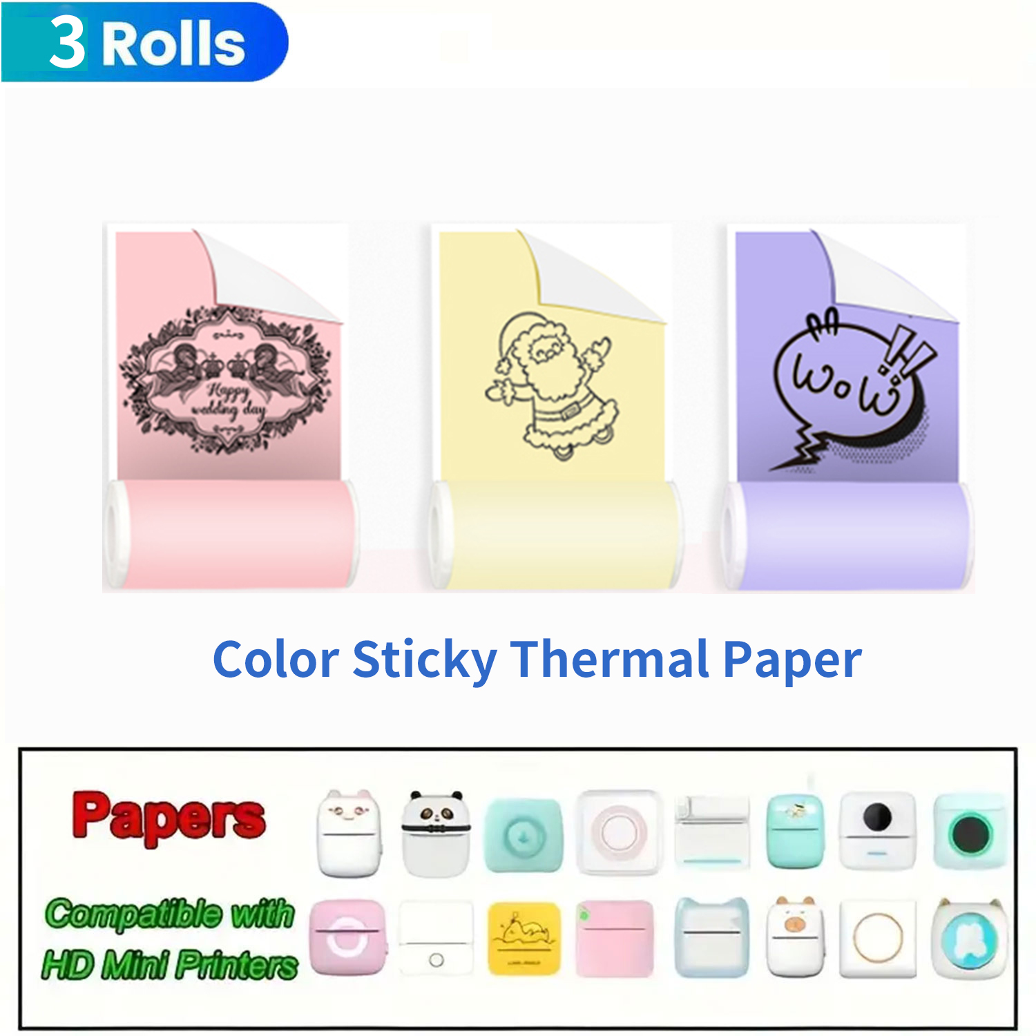 Mini Bluetooth Photo Printer 57*30 MM Thermal Printing Paper Sticker ...