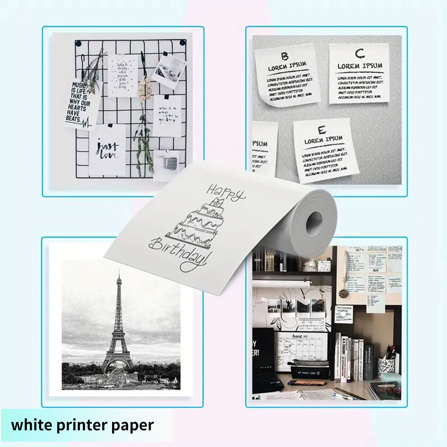 Mini Bluetooth Photo Printer 57*30 MM Thermal Printing Paper Sticker ...