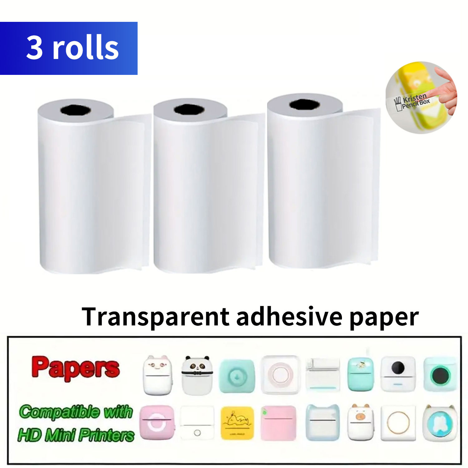 Mini Bluetooth Photo Printer 57*30 MM Thermal Printing Paper Sticker ...