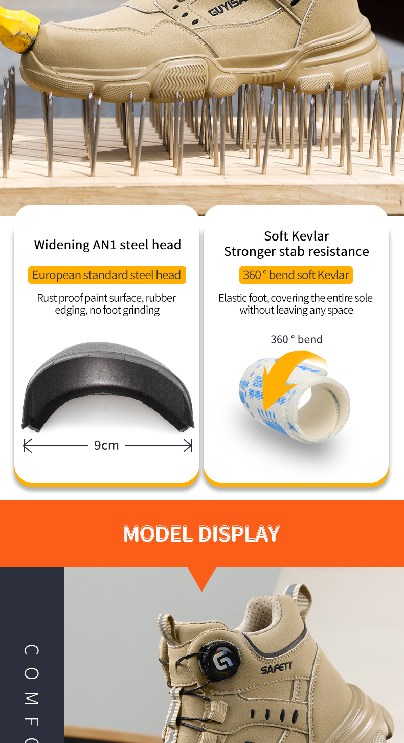 GUYISA Safety Shoes Work Shoes kasut safety boot lelaki Waterproof High-cut 37-46 F055 | Shopee ...