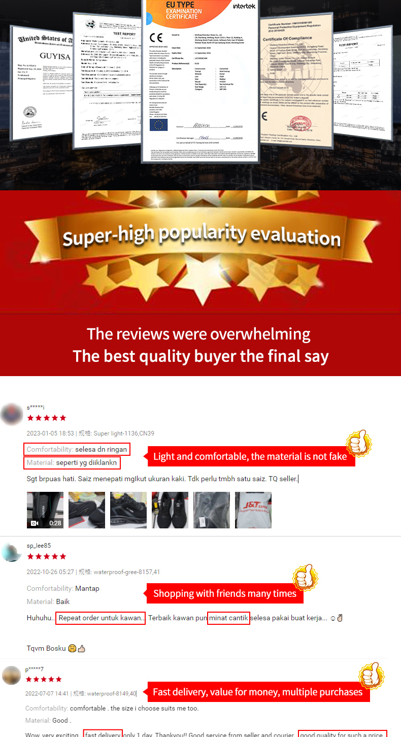 GUYISA Safety Shoes Work Shoes kasut safety boot lelaki Waterproof High-cut 37-46 F055 | Shopee ...