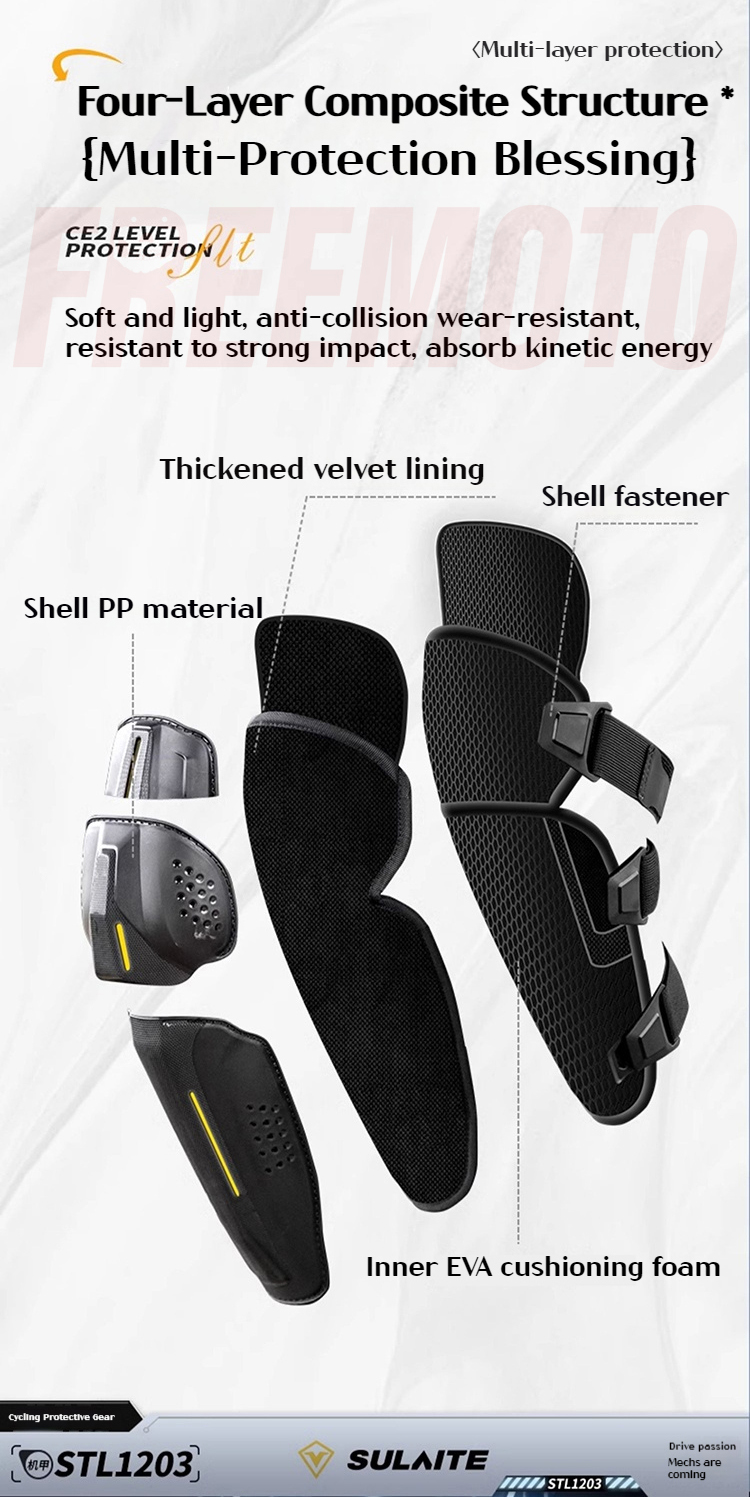 SULAITE CE Level 2 Motorcycle Knee-and-Shin Guards Elbow Pads for Men ...