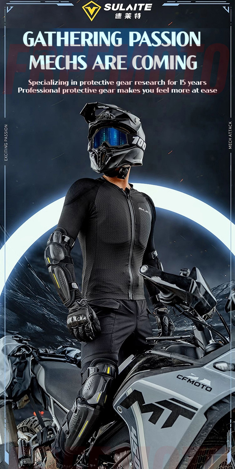 SULAITE CE Level 2 Motorcycle Knee-and-Shin Guards Elbow Pads for Men ...