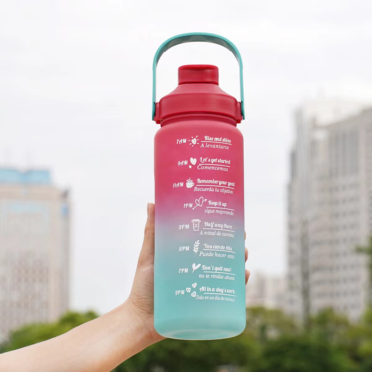 1pc/3pcs, Large Capacity Motivational Water Bottle Set - 2000ML+800ML+300ML, BPA-Free, Durable ...