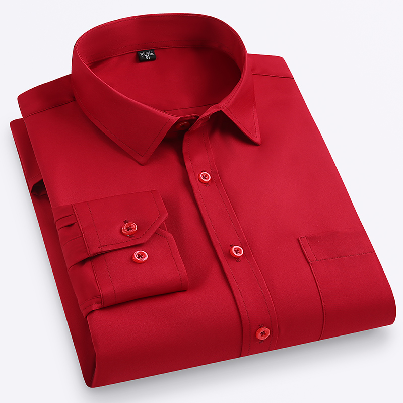 Summer Long Sleeve Non Iron Plus Size Office Work Formal Men Dress ...