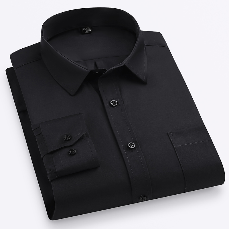 Summer Long Sleeve Non Iron Plus Size Office Work Formal Men Dress ...