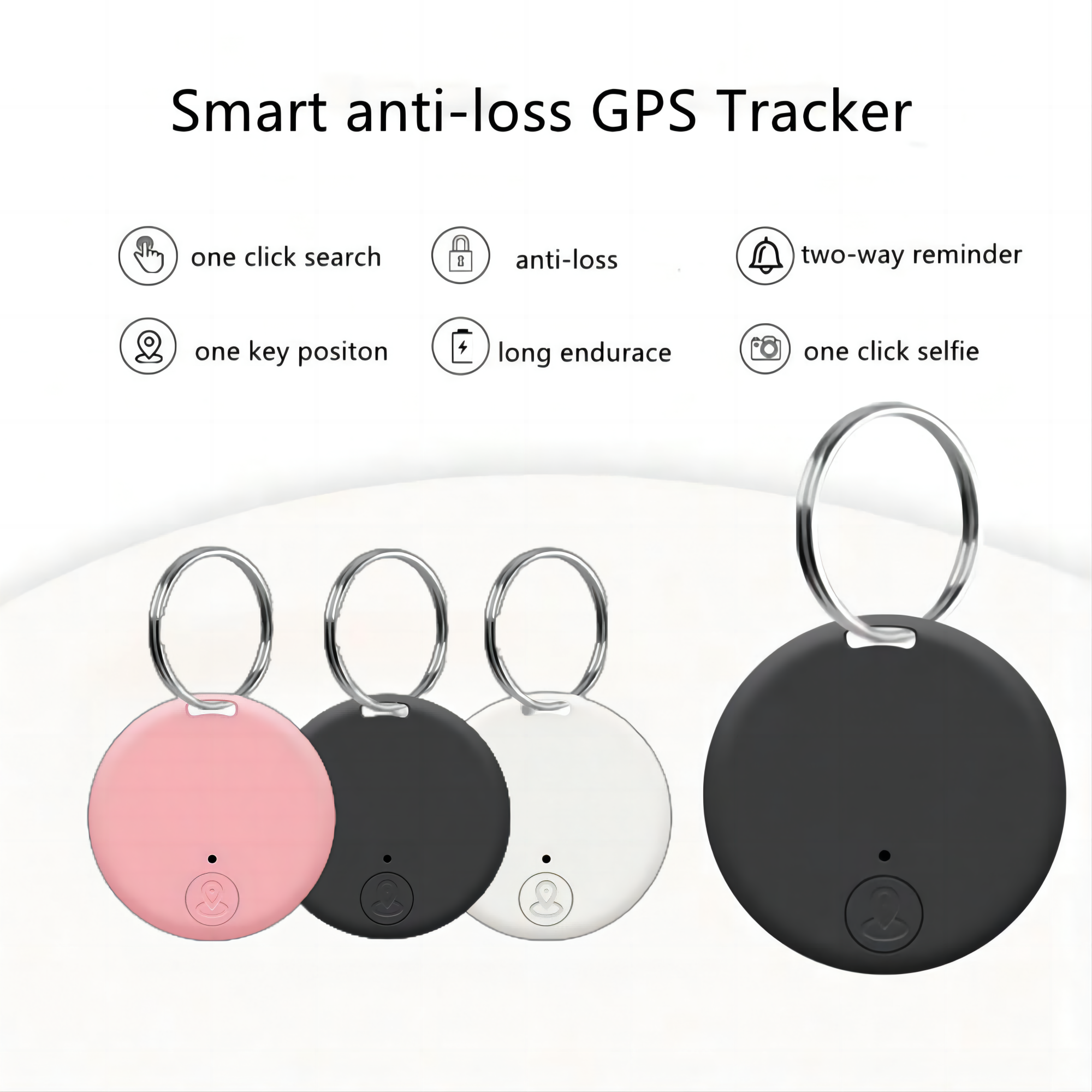 Round Bluetooth anti-lost device with keychain, smart tracker finder | Shopee Malaysia
