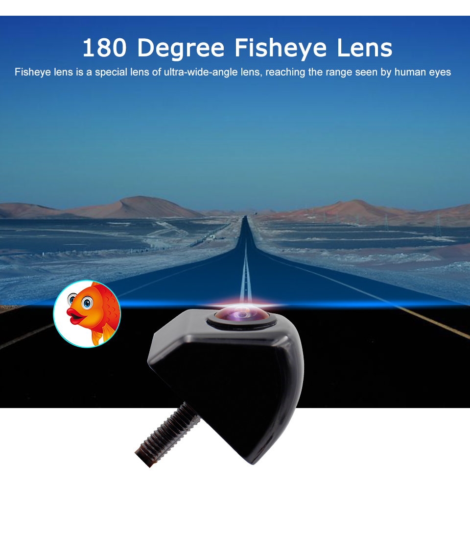 CCD HD 180 Degree Fisheye Lens Car Camera Rear / Front View Wide Angle ...