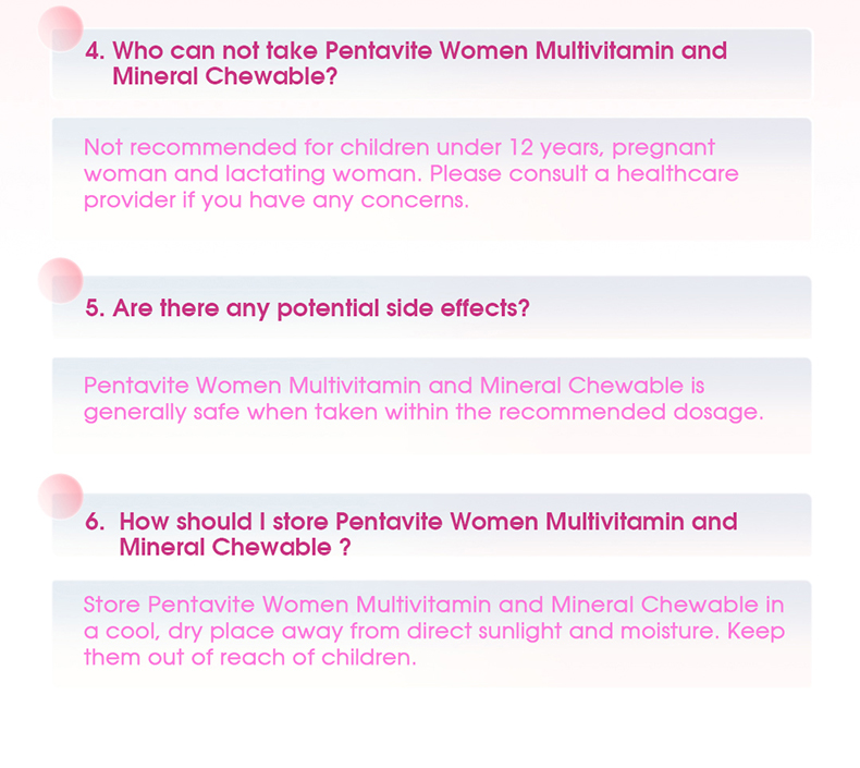 Pentavite Women Multivitamin & Mineral Pineapple Chewable 30 Tablets ...