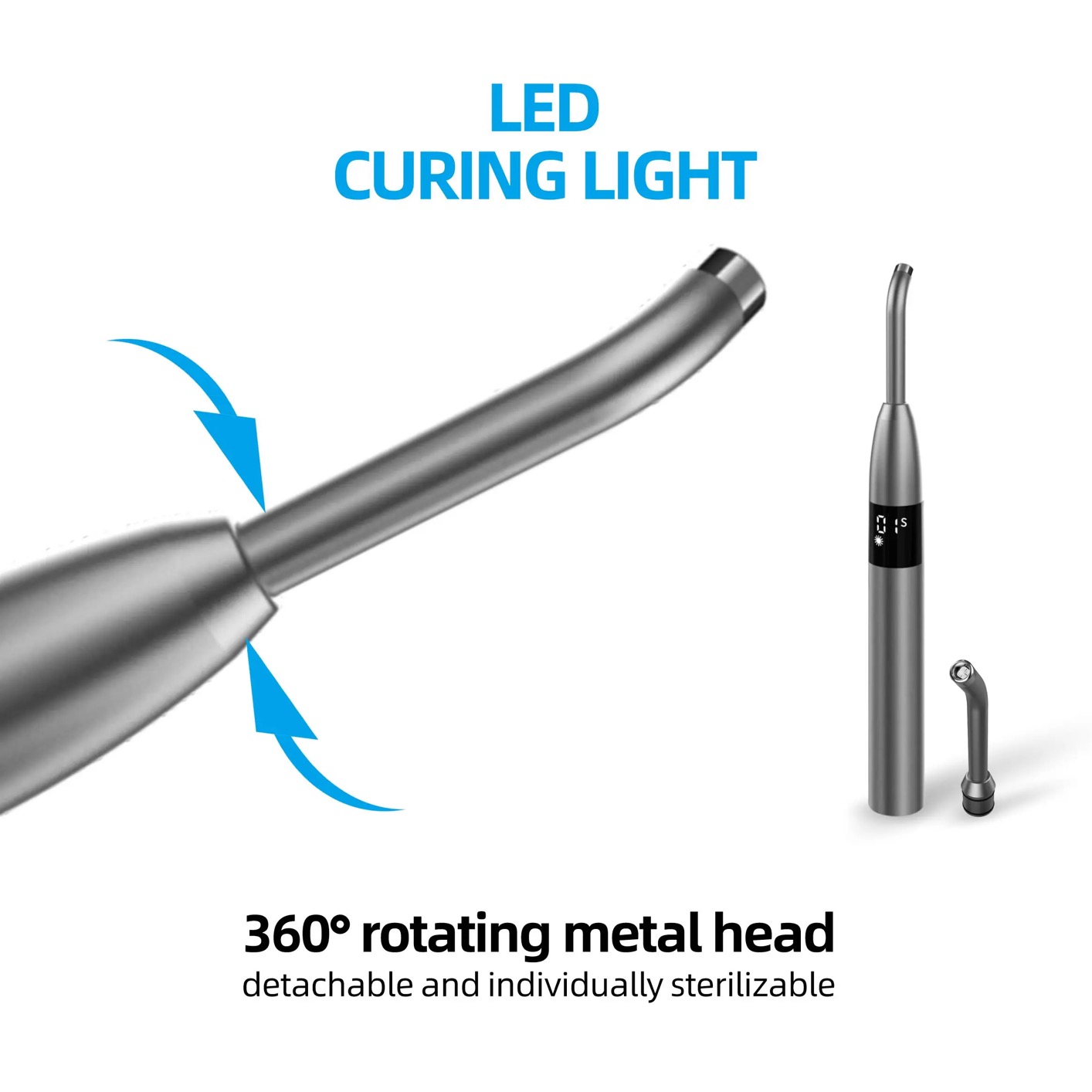 Dental Wireless LED Curing Light 1S Cure Lamp 3 Modes 4000mw/cm2 Dental Caries Detection ...