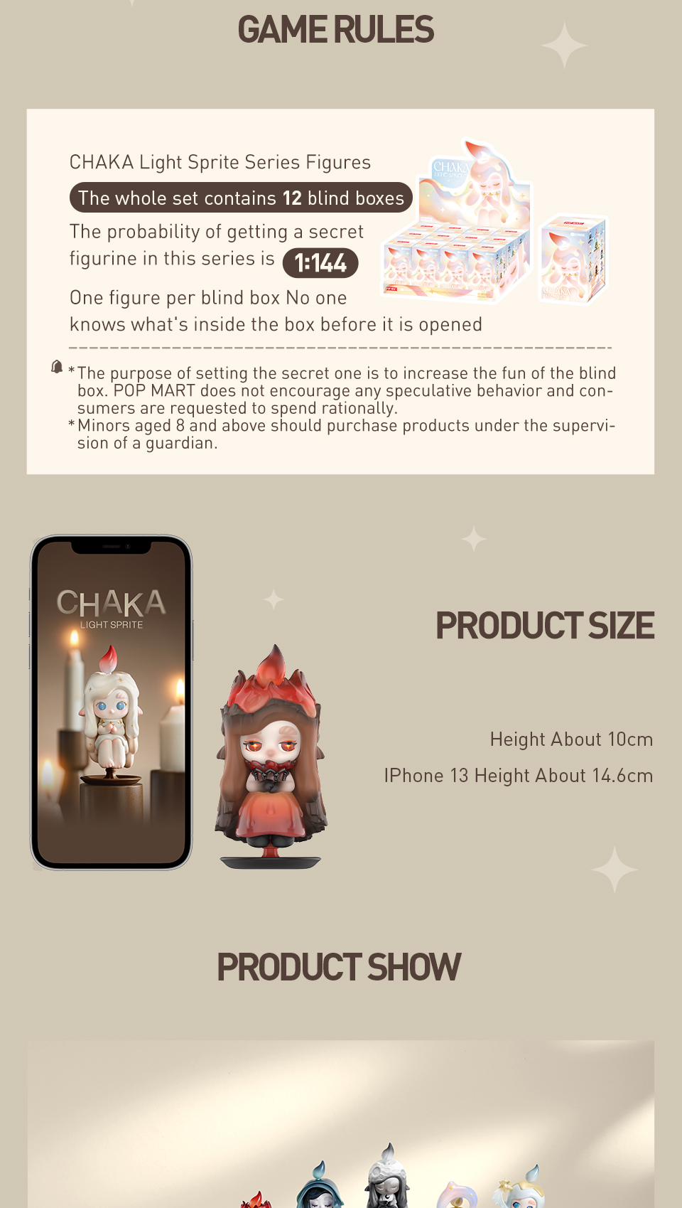POP MART CHAKA Light Sprite Series Figures Blind Box Action Toys Figure ...