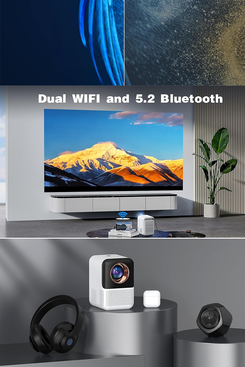 Mini Projector for Phone Portable Android Smart Projector Bluetooth ...