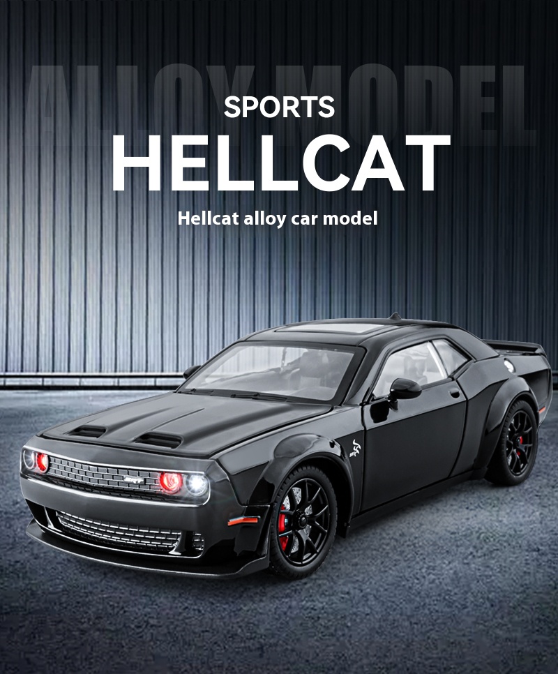 Diecast car 1:24 Dodge Challenger SRT Hellcat Toy Car Model Diecast ...