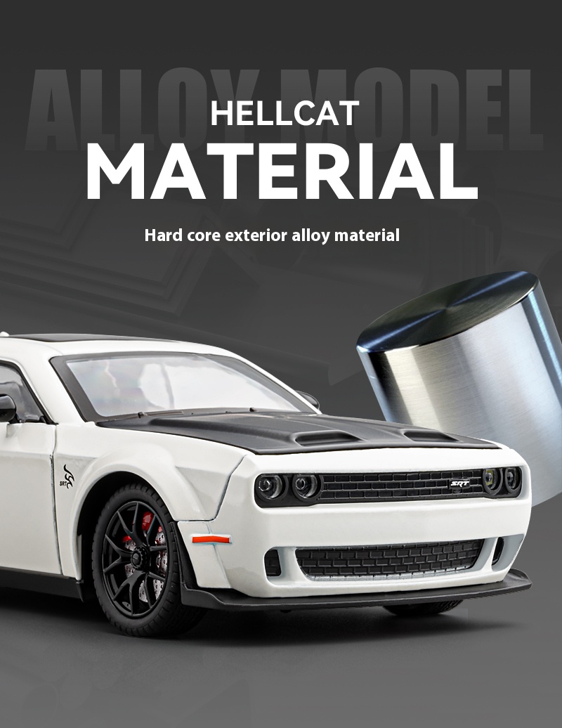 Diecast car 1:24 Dodge Challenger SRT Hellcat Toy Car Model Diecast ...