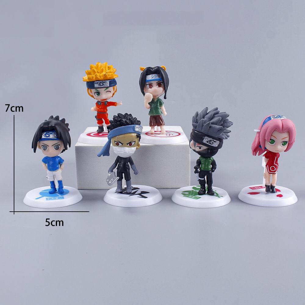 6 Pcs/Lot NARUTO 2 Style 7-9cm Figure Sasuke Killer Bee Tobi Gaara ...