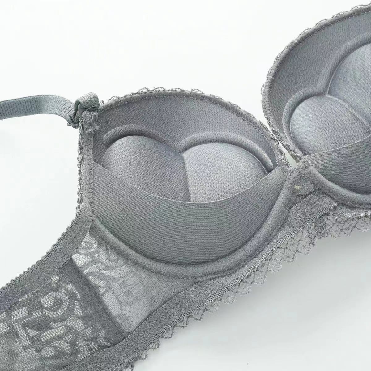 Thickened girl flat chest lace bra with no steel ring sexy small chest ...