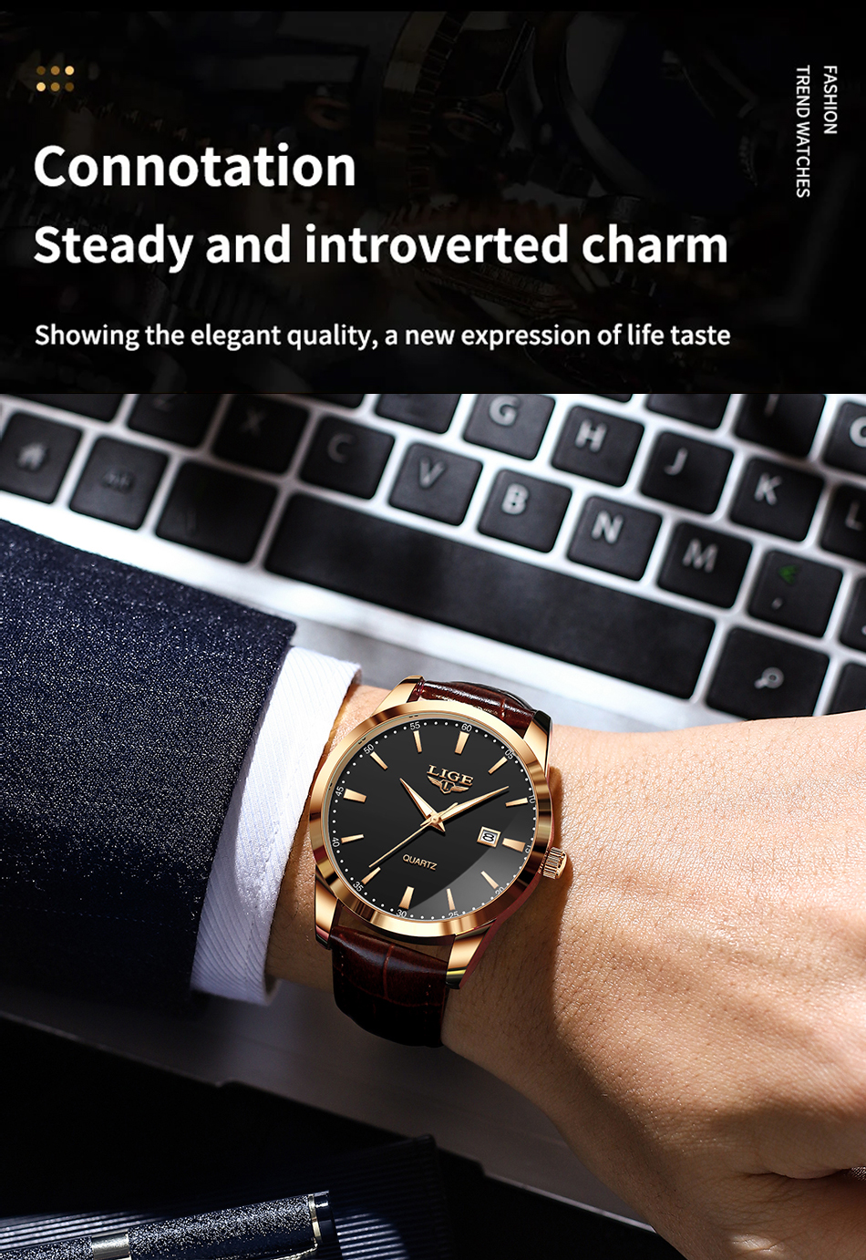 LIGE Jam Tangan Lelaki Original Watch Men Waterproof Analog Leather ...