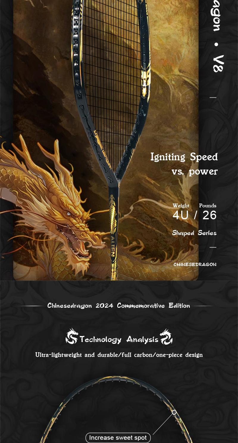 ALP V8 4U New V-shaped Badminton Racket Enlarge The Racket Surface To Expand Effective Defense ...