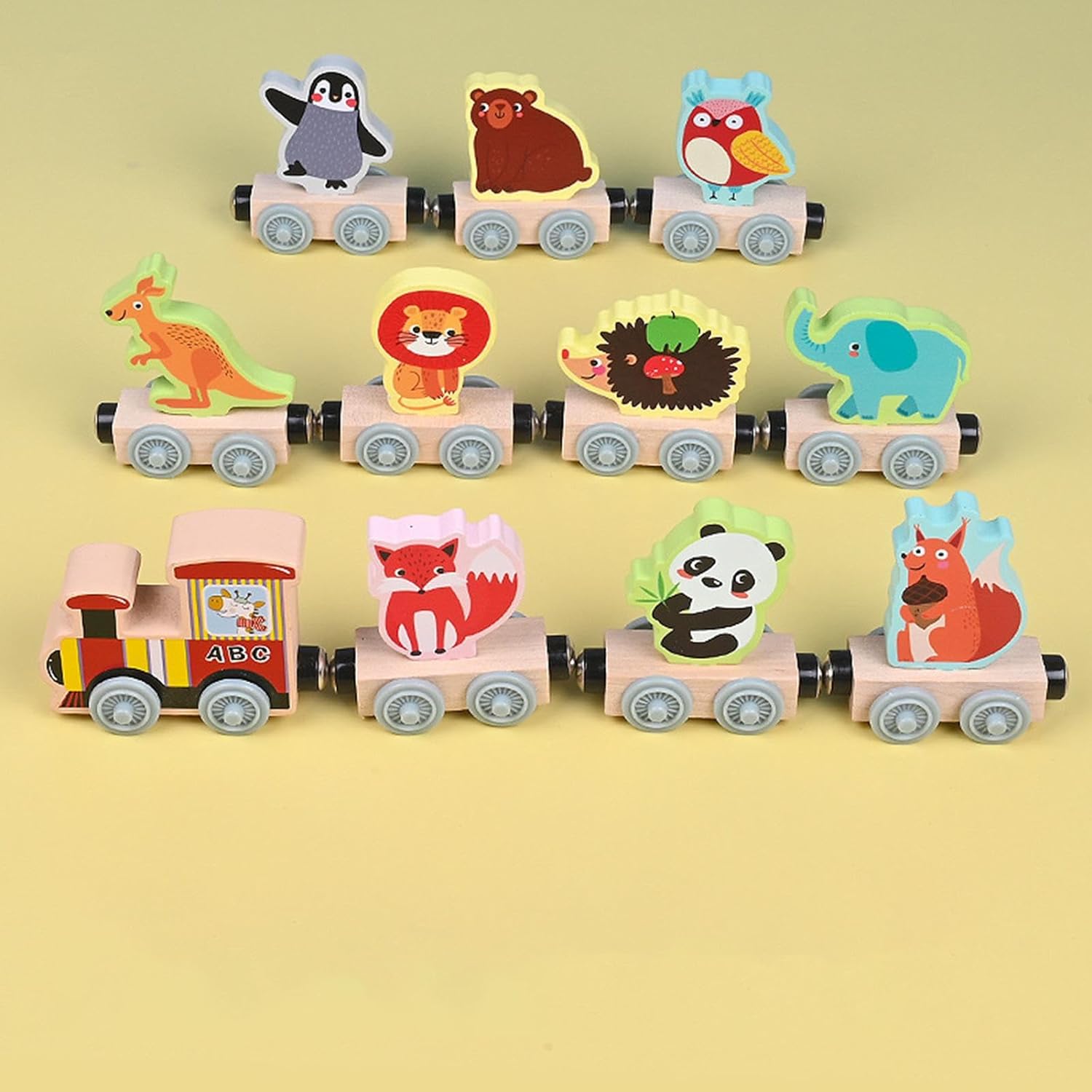 Magnetic Wooden Animals Train Set, Montessori Toys for Toddlers Toys ...