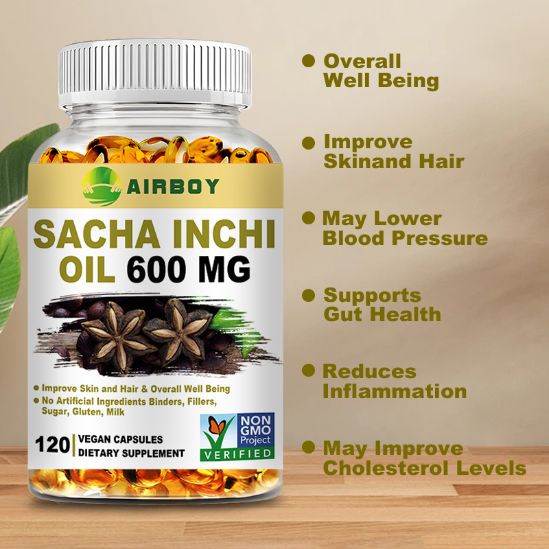 SACHA INCHI OIL - 600 mg Extract Per Serving - Improves Skin Elasticity ...
