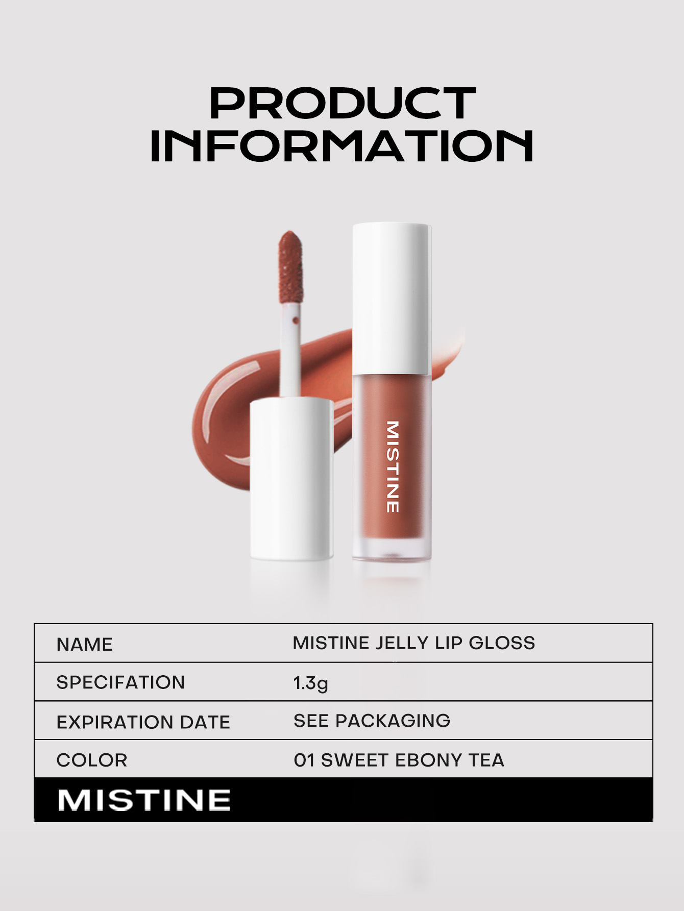 【HOT COMBO SET】Mistine Medium Lip Gloss*1 + Foundation 5g + Siamese Cushion Try-out Card *1 + 24 ...
