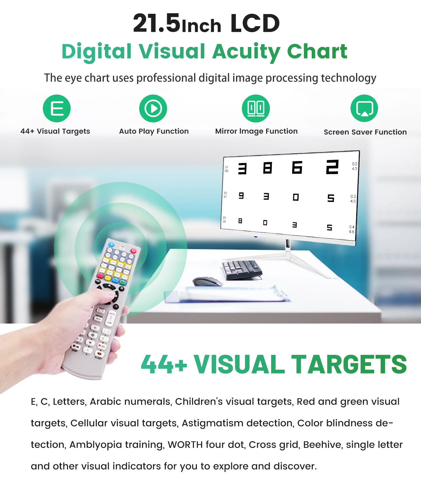 Premium Frameless 21.5 Inch HD LCD Visual Acuity Chart Vision Test ...