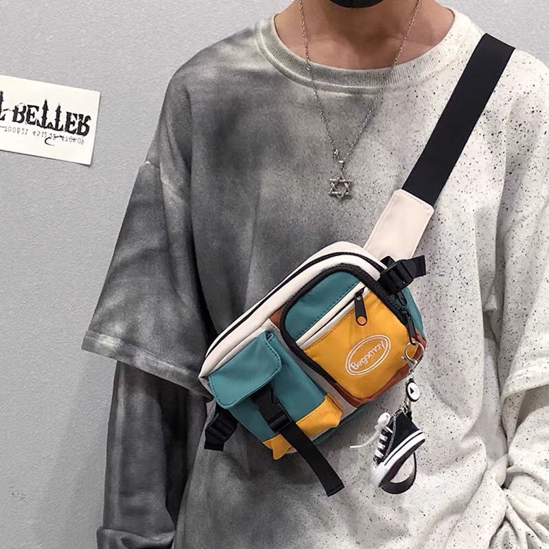 Ins Street Wear Messenger Bag Men's Shoulder Bag Waist Bag Japanese ...