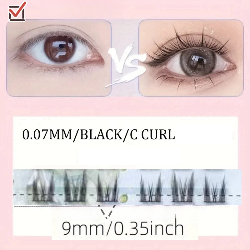 DIY Eyelash Extension Kit -10 segment cluster lashes, doll/animation ...