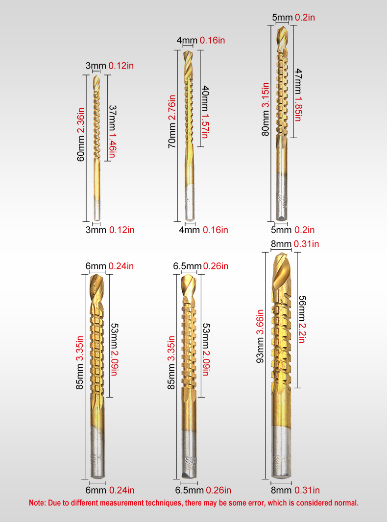 6pcs Sawing Drill, Woodworking Hole Drilling, golden sawtooth drilling ...