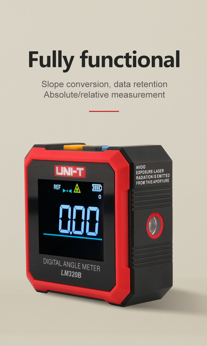 UNI-T LM320A LM320B Electronic Angle Meter Digital Protractor Magnetic ...