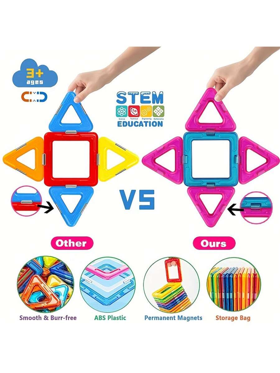 40pcs and 80pcs Magnetic Building Blocks Large Size DIY Magnet Children ...