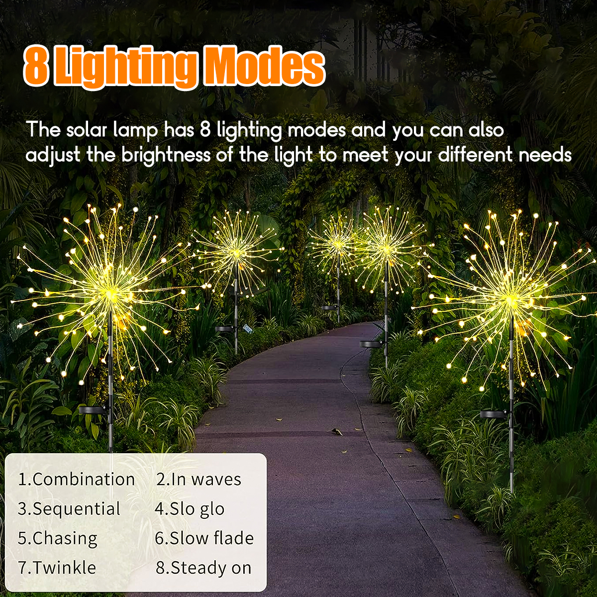 Solar Fireworks Lights Outdoor Garden Waterproof, Solar Fairy String ...