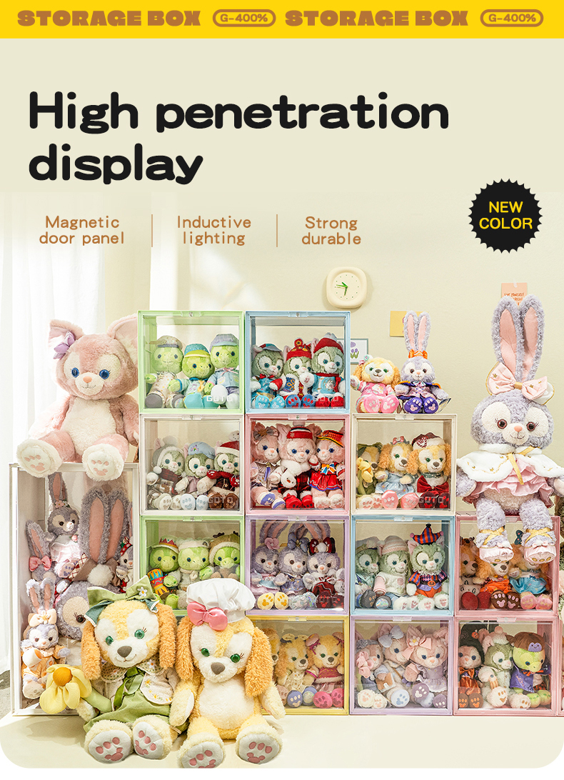 GOTO 400% Bearbrick Display Case Front Opening Display Box for PopMart ...