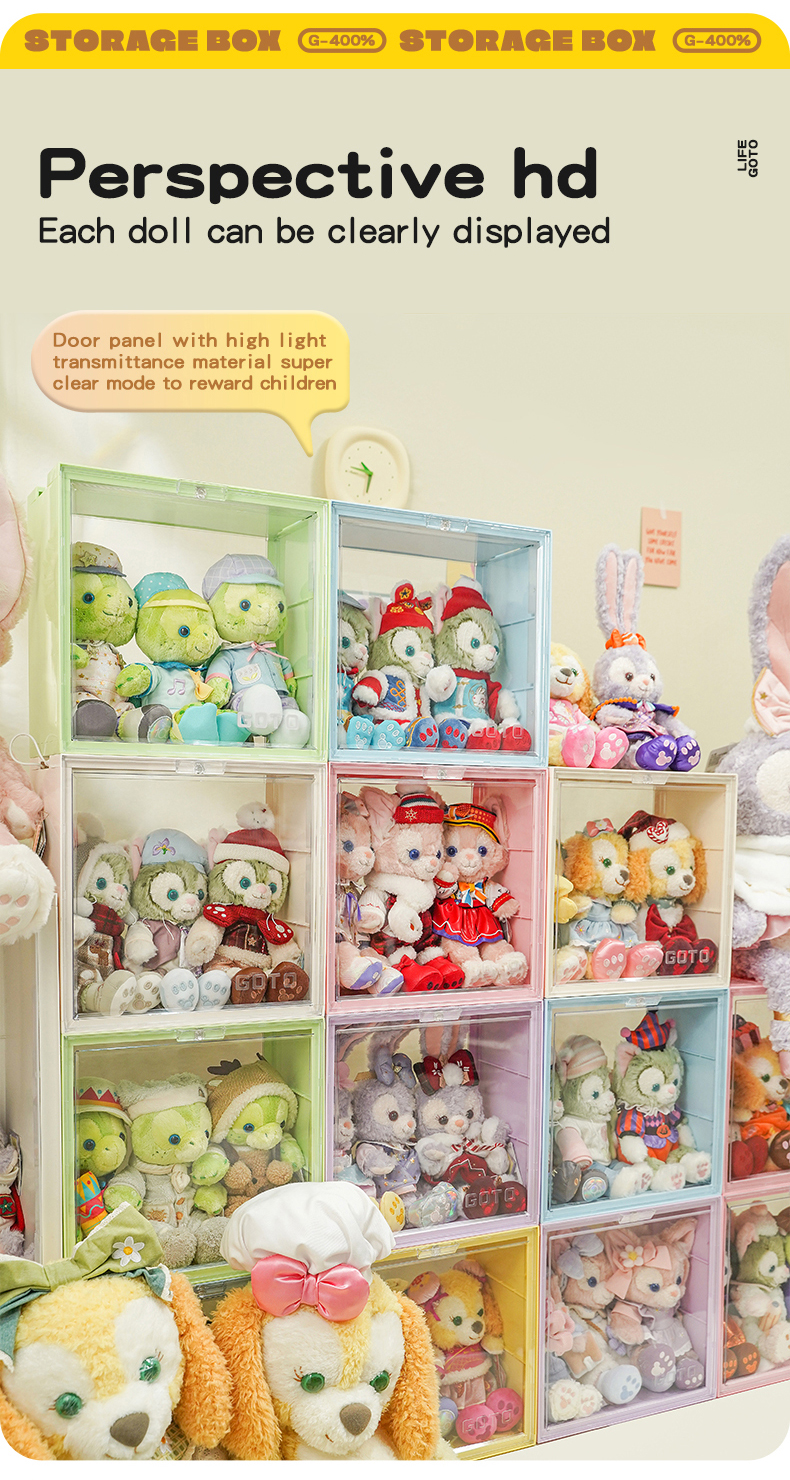 GOTO 400% Bearbrick Display Case Front Opening Display Box for PopMart ...