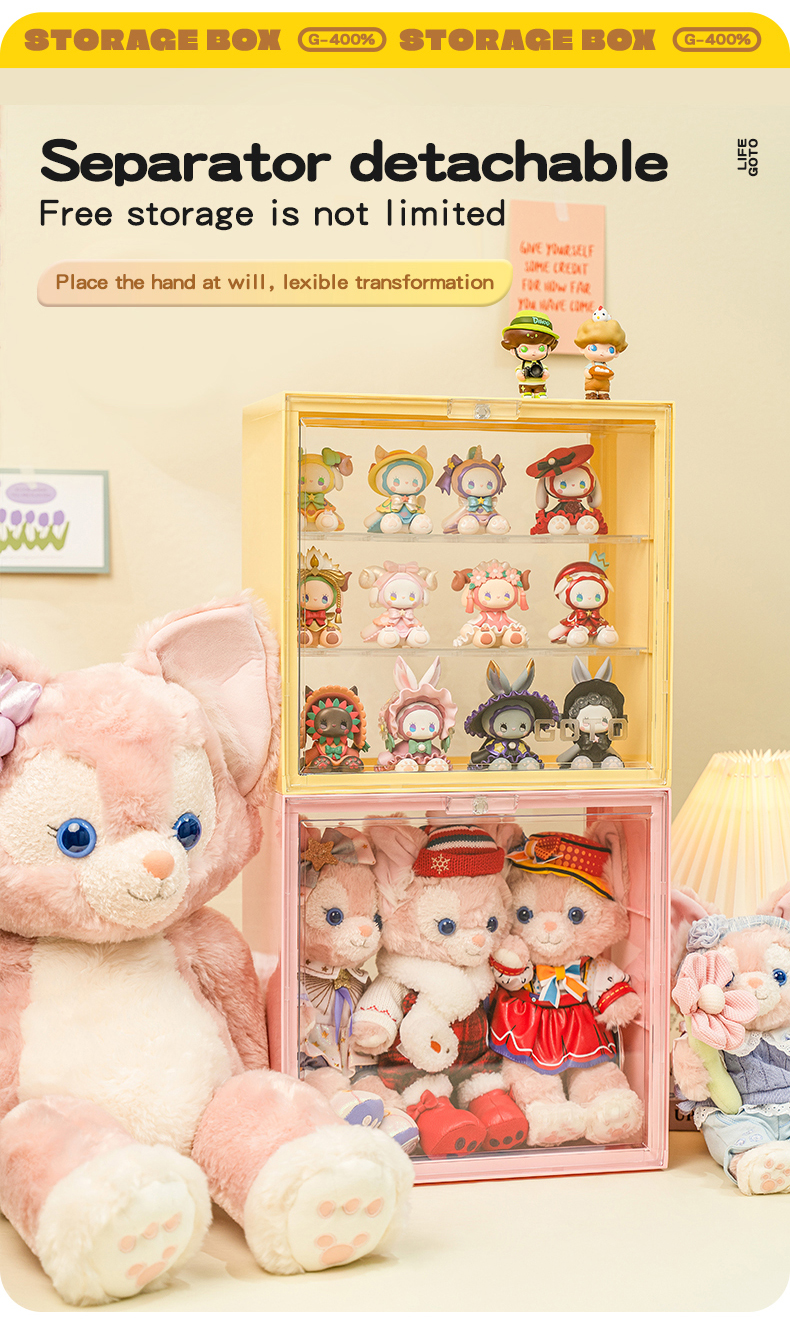 GOTO 400% Bearbrick Display Case Front Opening Display Box for PopMart ...