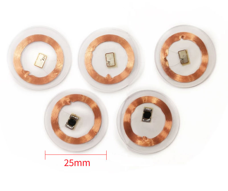10 Pcs 125KHz EM4100 / 13.56Mhz M1 Coil Transparent Coin Card Read Only ...