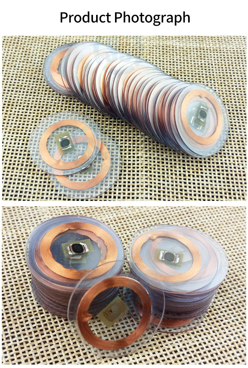 10 Pcs 125KHz EM4100 / 13.56Mhz M1 Coil Transparent Coin Card Read Only ...