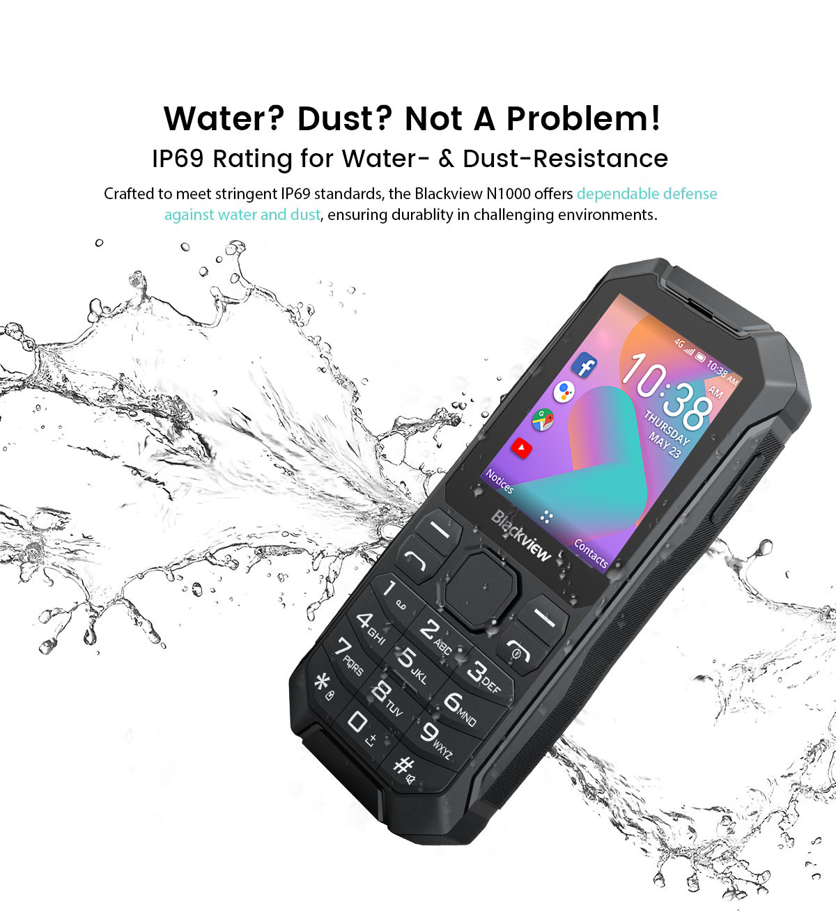 Blackview N1000 Rugged Keypad Smartphone Water Proof (2.4'' / 1GB RAM ...