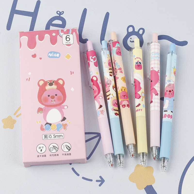 Cartoon Loopy Press Pen Neutral Pen Cute Girl Heart Sex Pen Student ...