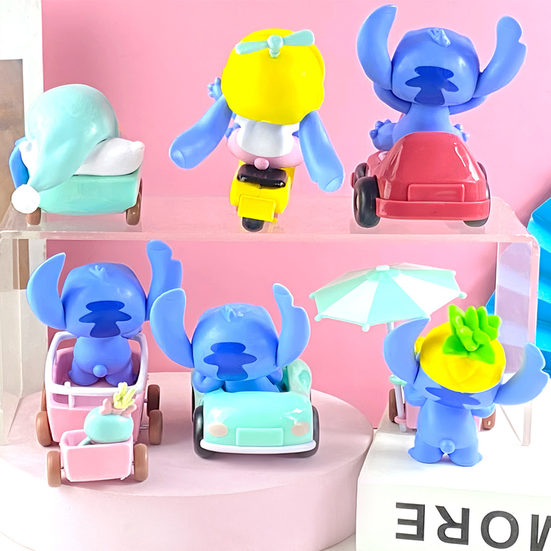 6Pcs/Set 9cm Anime Lilo & Stitch Figure Scrump Ugly Girl Gold Stitch ...