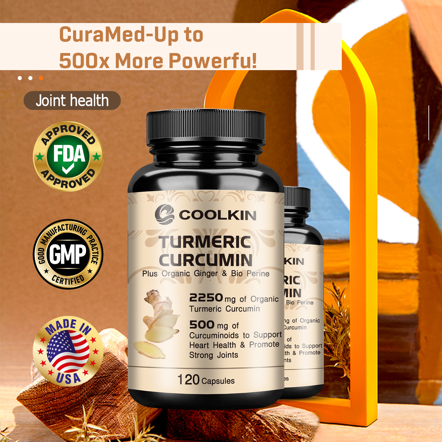 Turmeric Curcumin Capsules, Ginger and BioPerine2250mg Curcumin ...