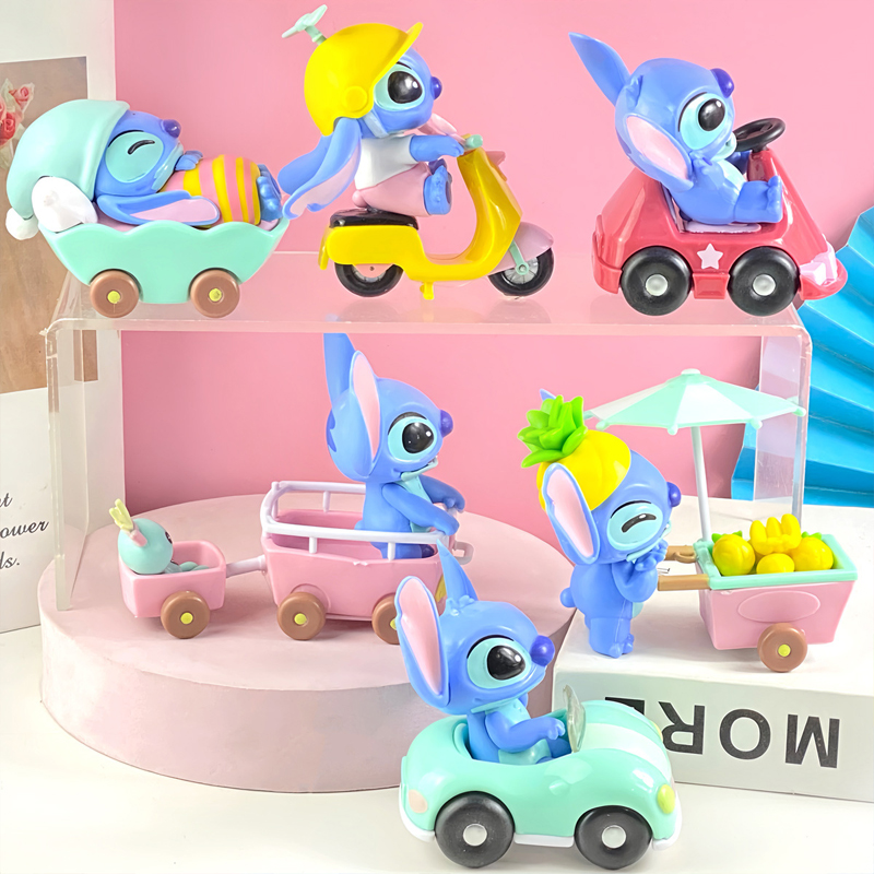 6Pcs/Set 9cm Anime Lilo & Stitch Figure Scrump Ugly Girl Gold Stitch ...