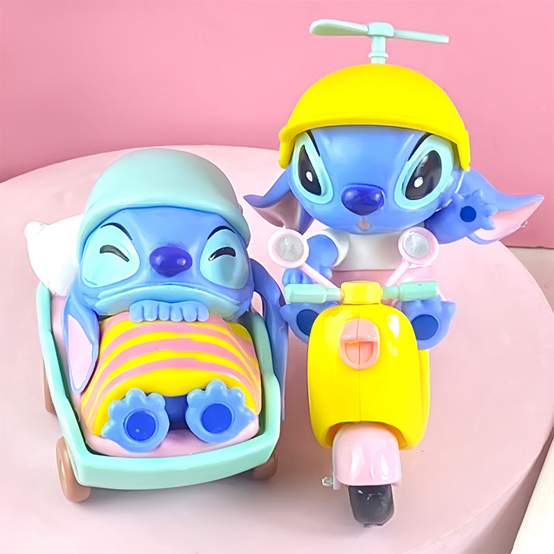 6Pcs/Set 9cm Anime Lilo & Stitch Figure Scrump Ugly Girl Gold Stitch ...