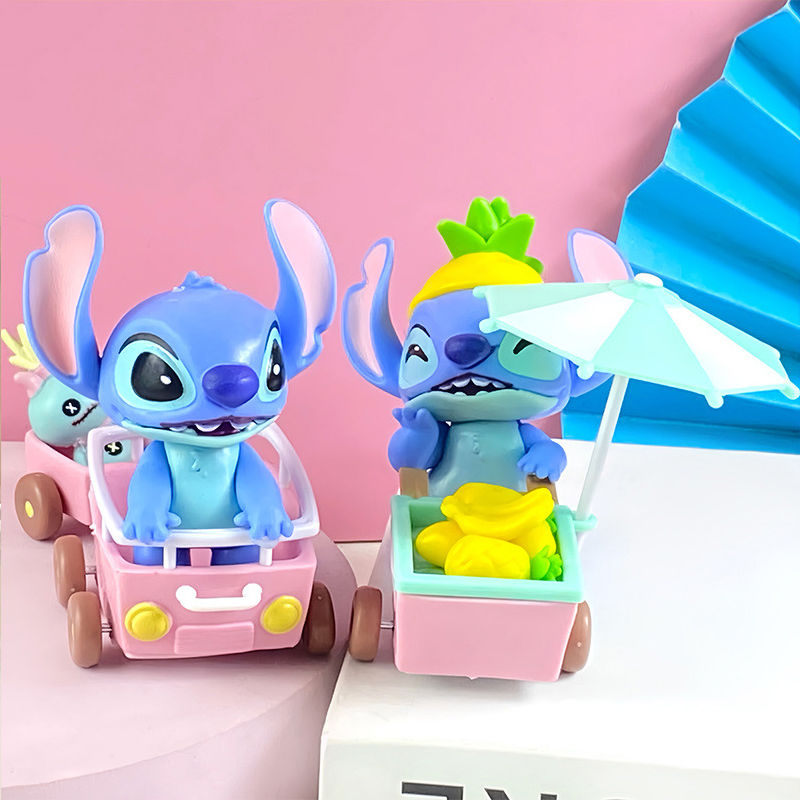 6Pcs/Set 9cm Anime Lilo & Stitch Figure Scrump Ugly Girl Gold Stitch ...