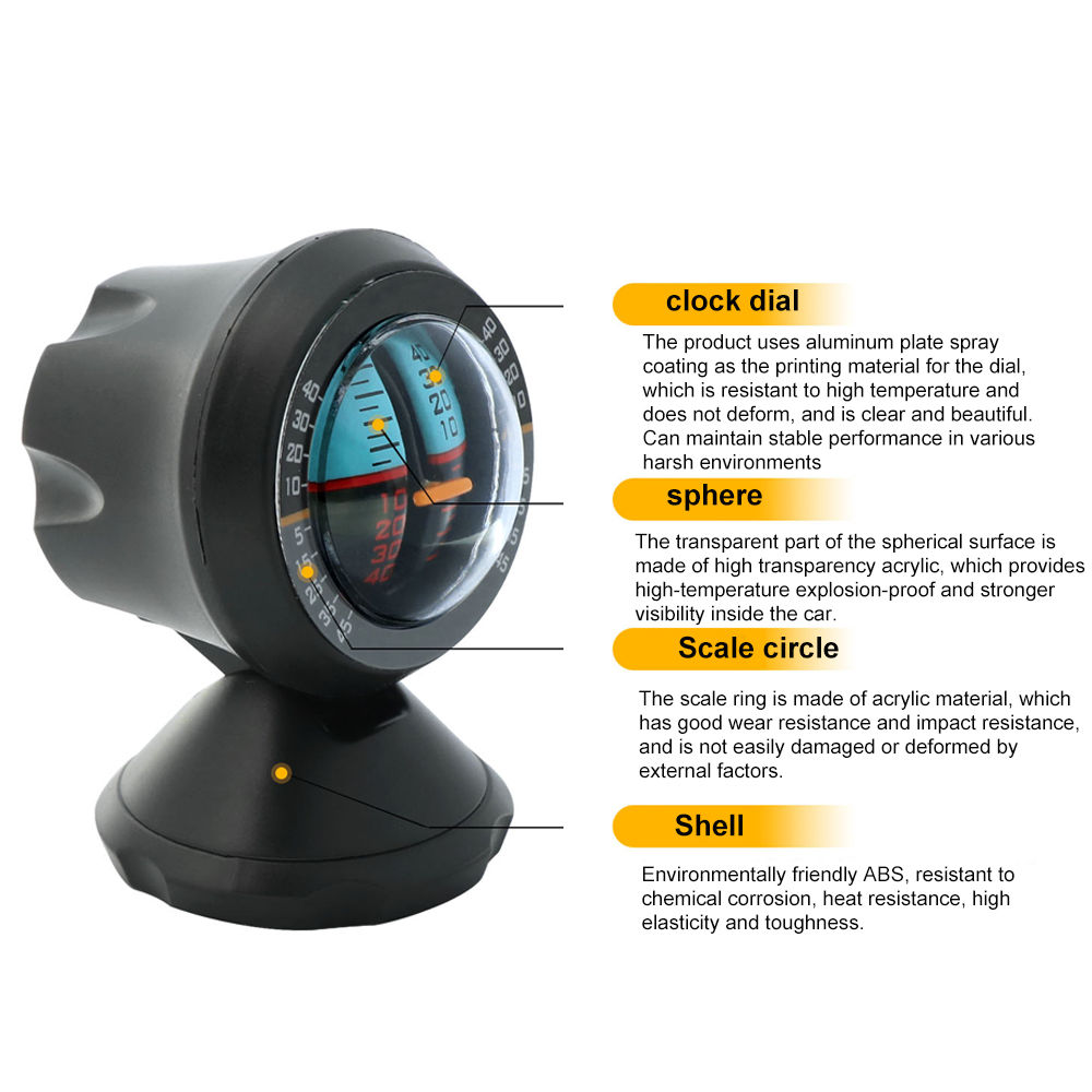 Car Inclinometer Level Tilt Gauge Gradient Balancer Car level slope ...