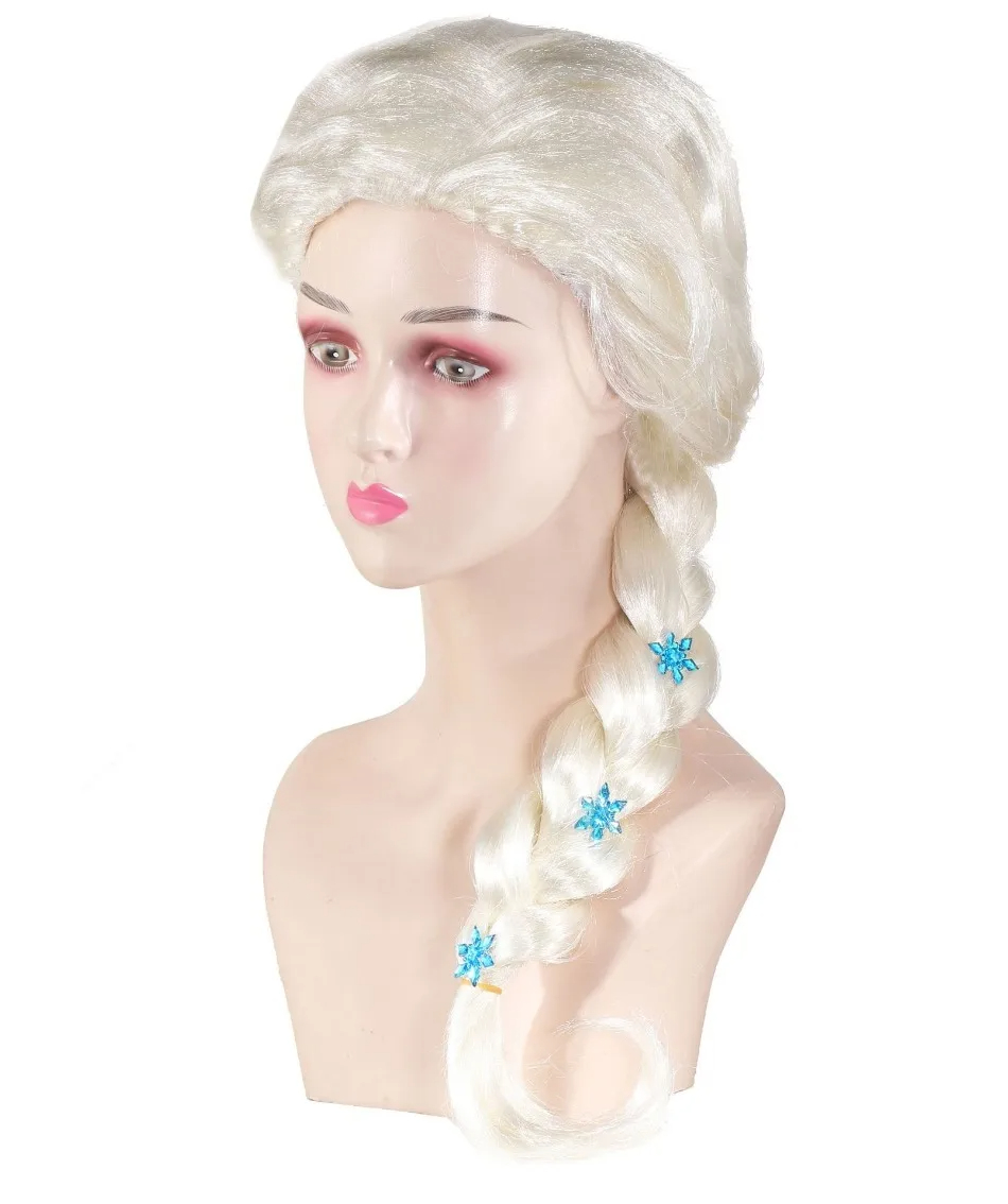 Princess Girls Elsa Cosplay Wig Cute Snow Queen Dress Up Briad Elsa ...