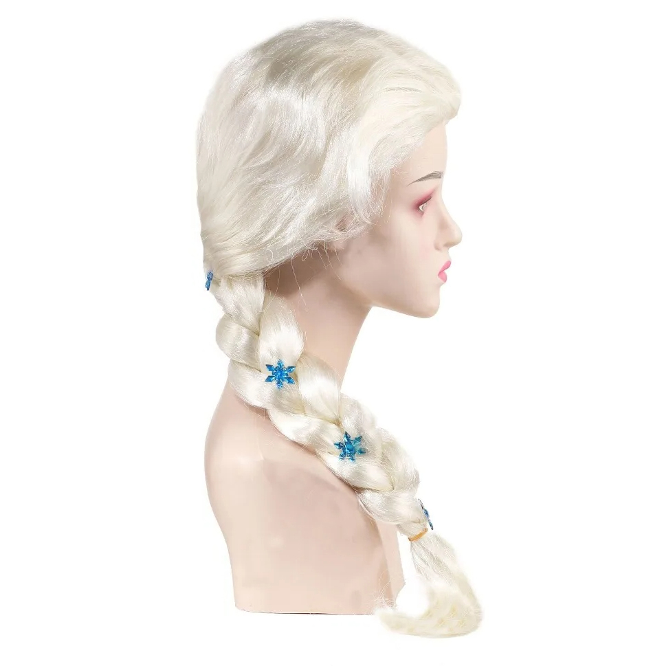 Princess Girls Elsa Cosplay Wig Cute Snow Queen Dress Up Briad Elsa ...