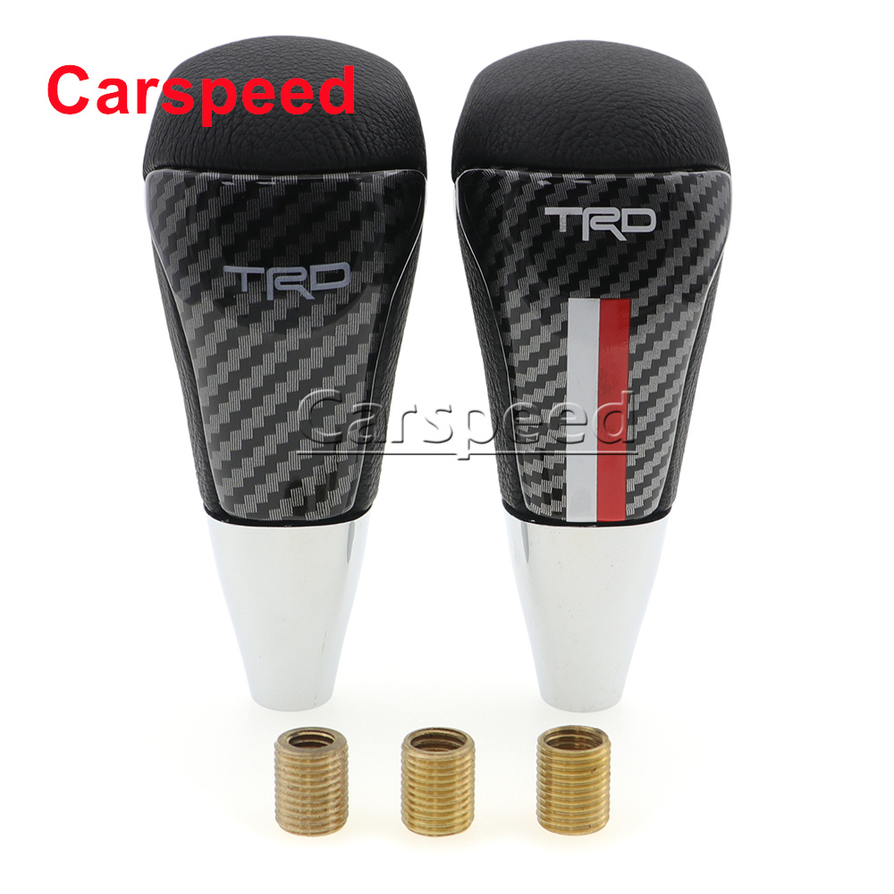TRD GR Sport Racing Carbon Look Leather Gear Shift Knob For Toyota GT86 GR 86 Land Cruiser LC200 ...