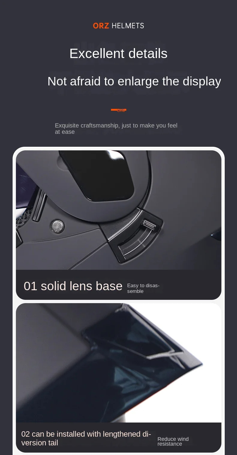 New ORZ motorcycle faceless helmet with dual lenses, full helmet, male ...